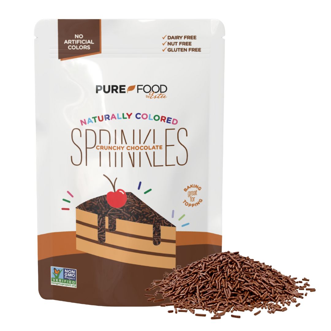 Double Chocolate Crunchy Jimmies - 5 oz Bag | Pure Food by Estee